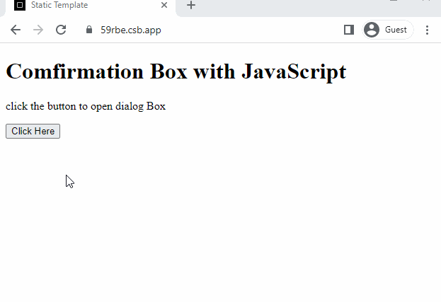 Confirmation Box With Yes Or No Button In JavaScript